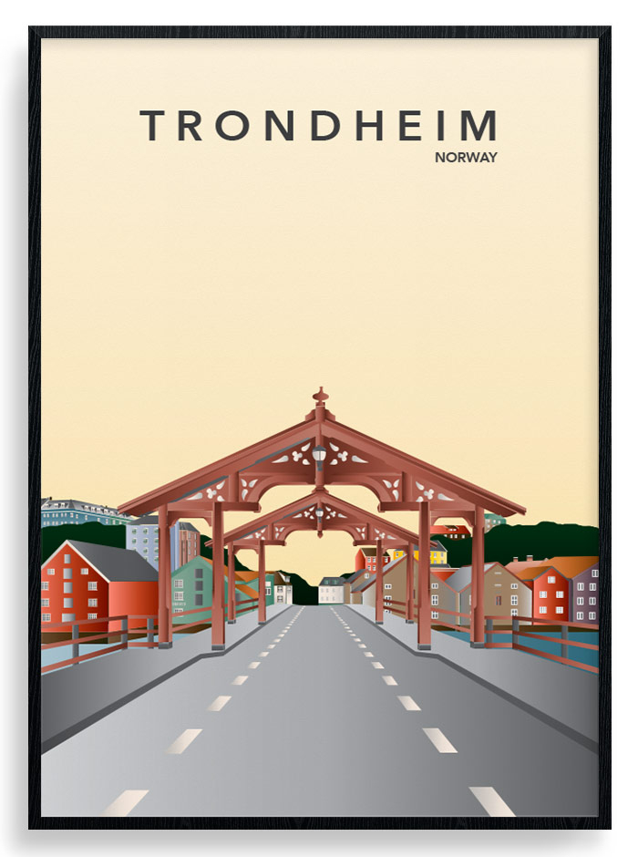 Forside / Plakater / Byer / Trondheim gamle bybro plakat